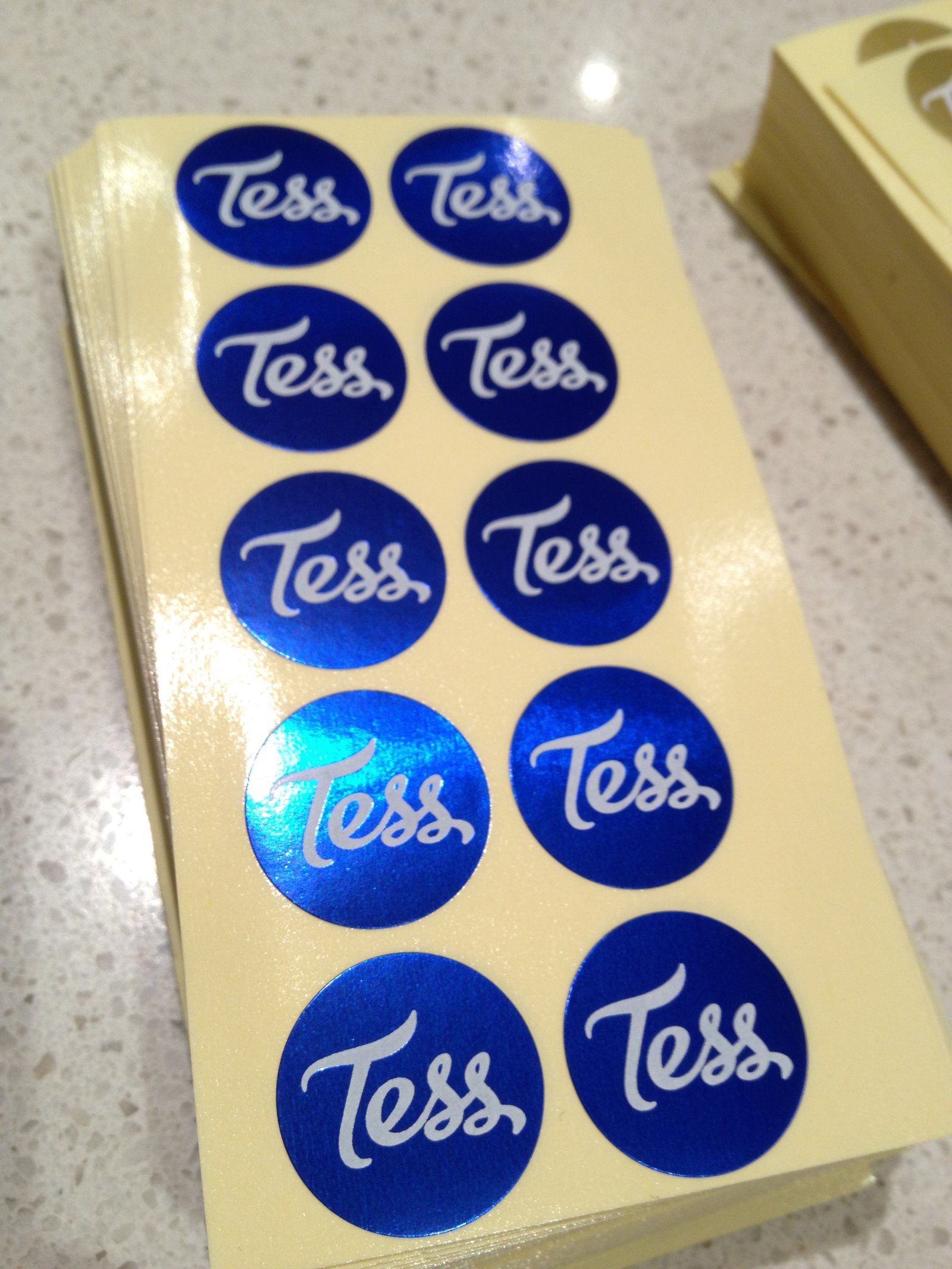 White print on stickers - Custom Logo white print