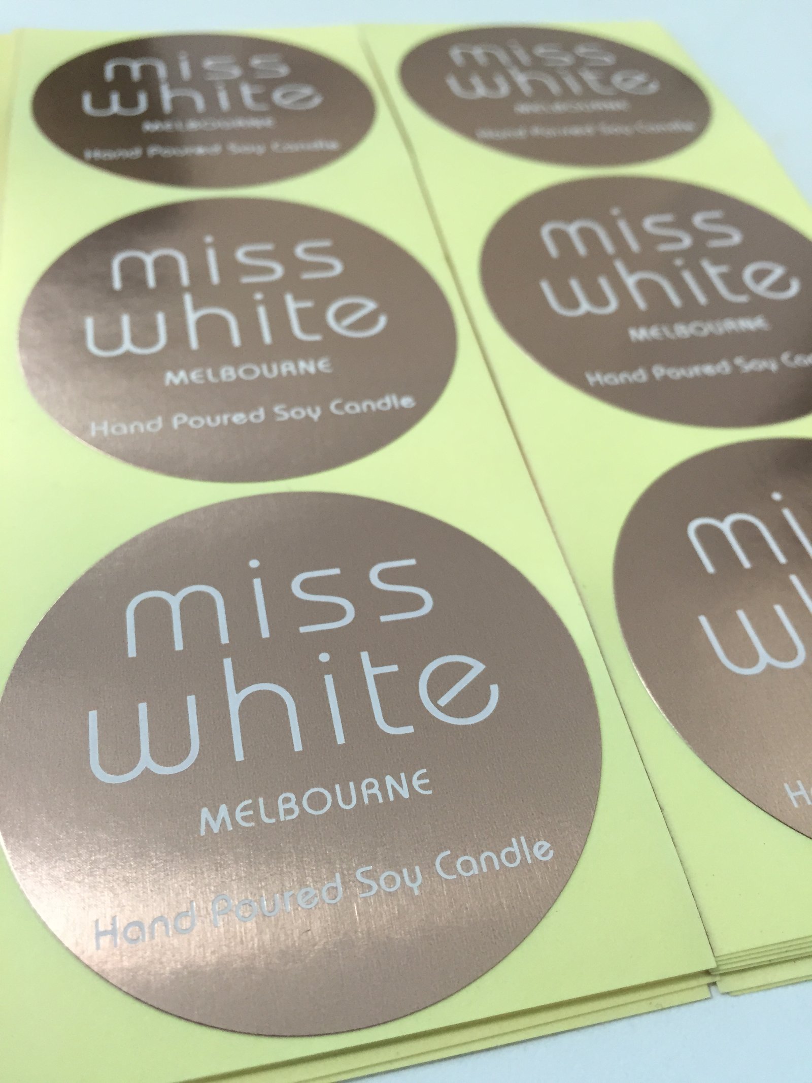 White print on stickers - Custom Logo white print