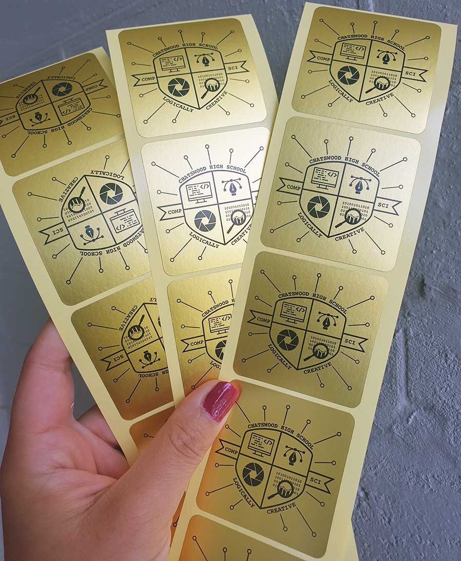 Gold Stickers - College Award Certificate Labels - Sticker Prints